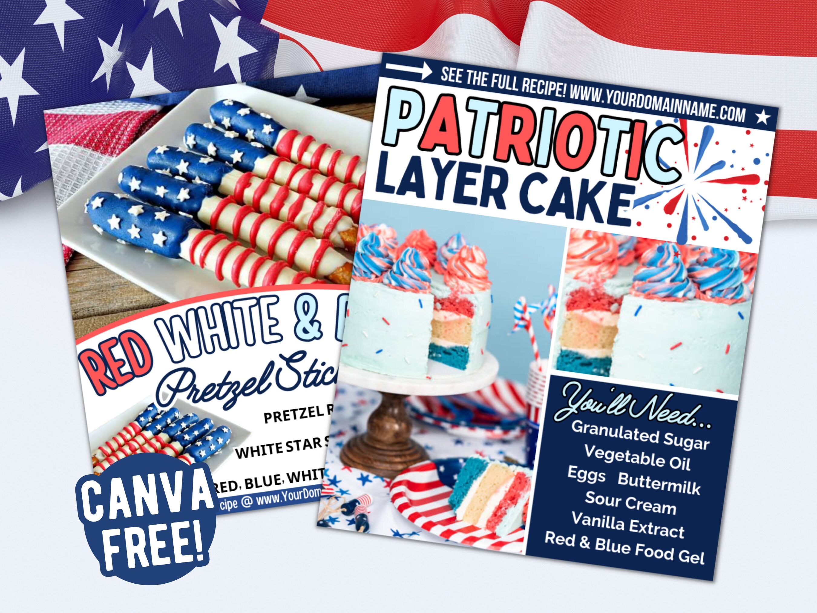 8 Facebook Templates, 4th of July Facebook Templates, Patriotic ...