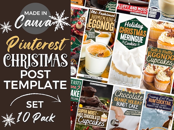 10 Pinterest Templates Christmas Templates Pinterest Pin - Etsy