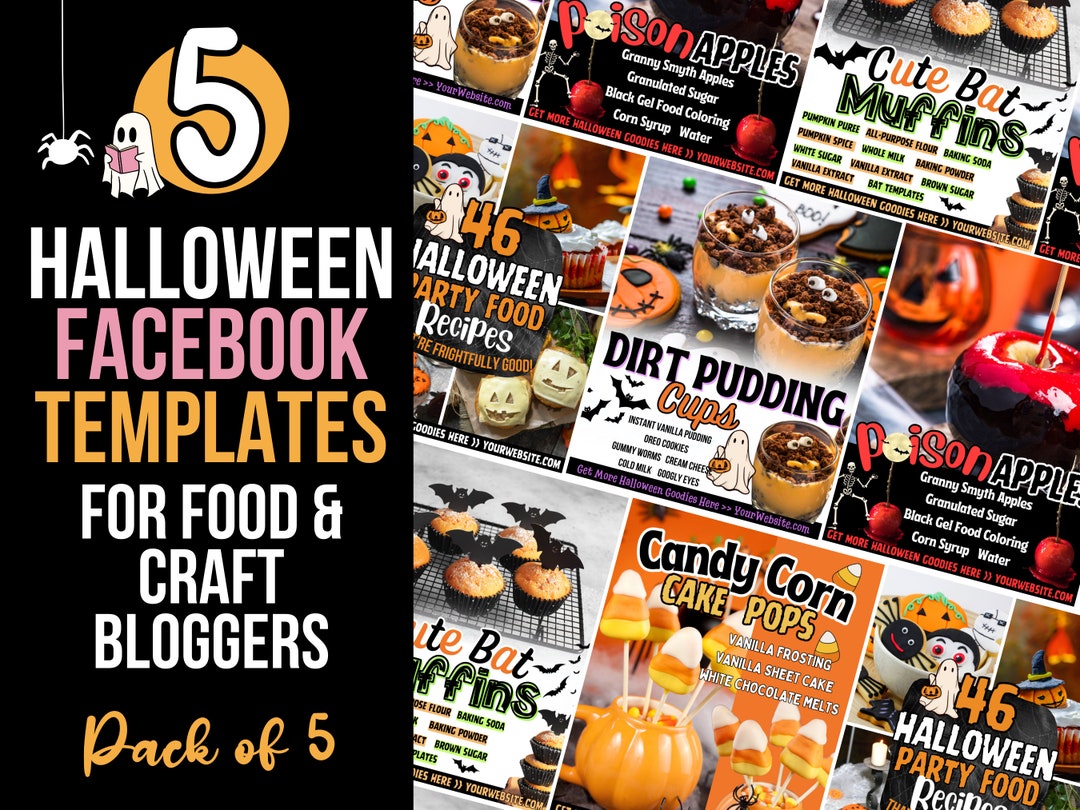 Halloween Facebook Post Templates for Food Bloggers (canva) - Etsy