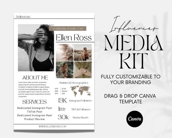 Media Kit Template Influencer Media Kit Media Kit Template | Etsy