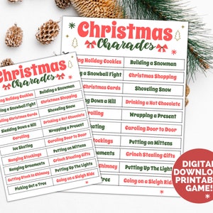 Christmas Charades Game Printable, Printable Christmas Game, Christmas ...