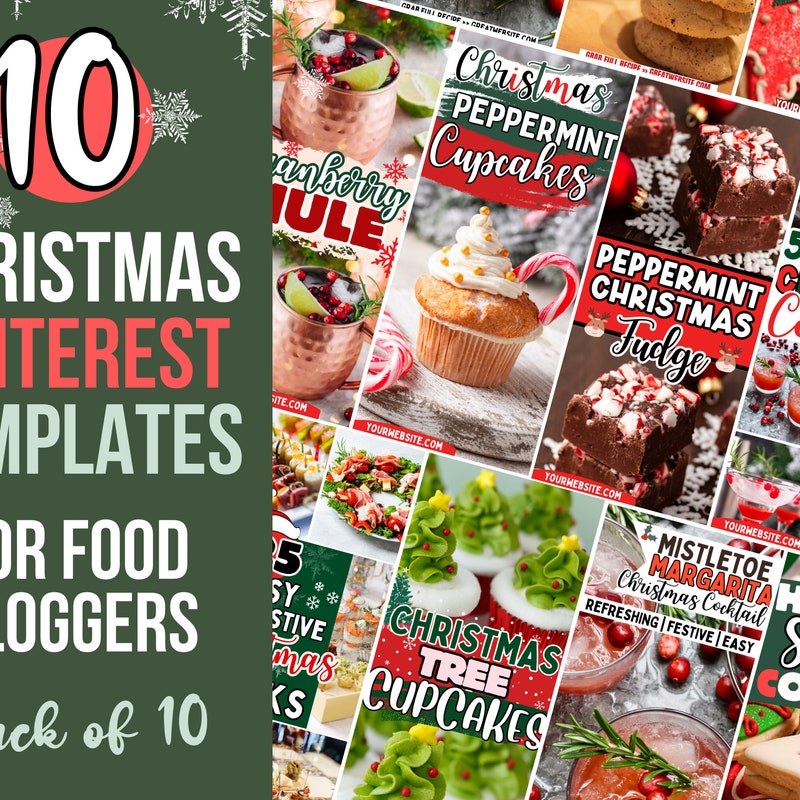 Canva Food Pinterest Pins Template - Etsy