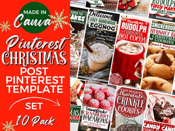 10 Pinterest Templates Christmas Templates Christmas - Etsy