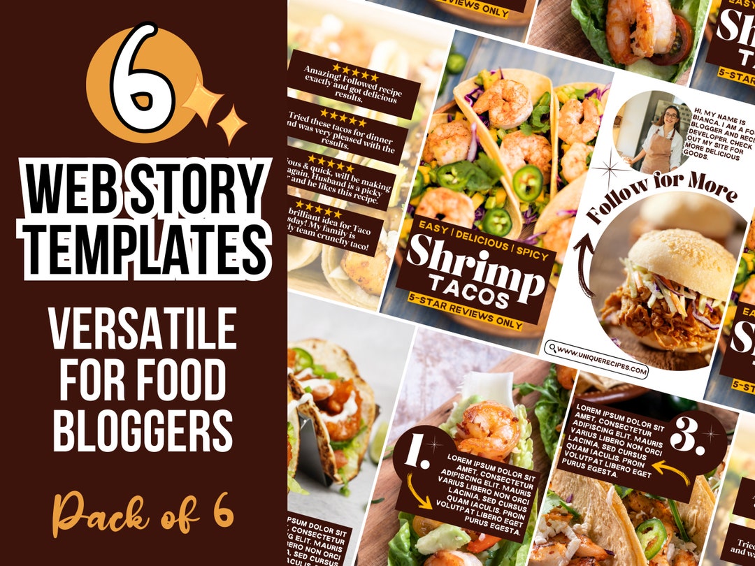 6 Google Web Story Templates, Web Story Templates, Food Blogger ...