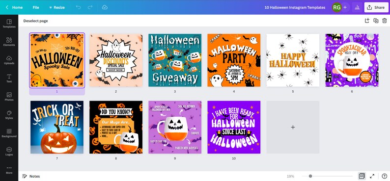 Halloween Instagram Post Templates: Spooky Social Media (canva) - Etsy