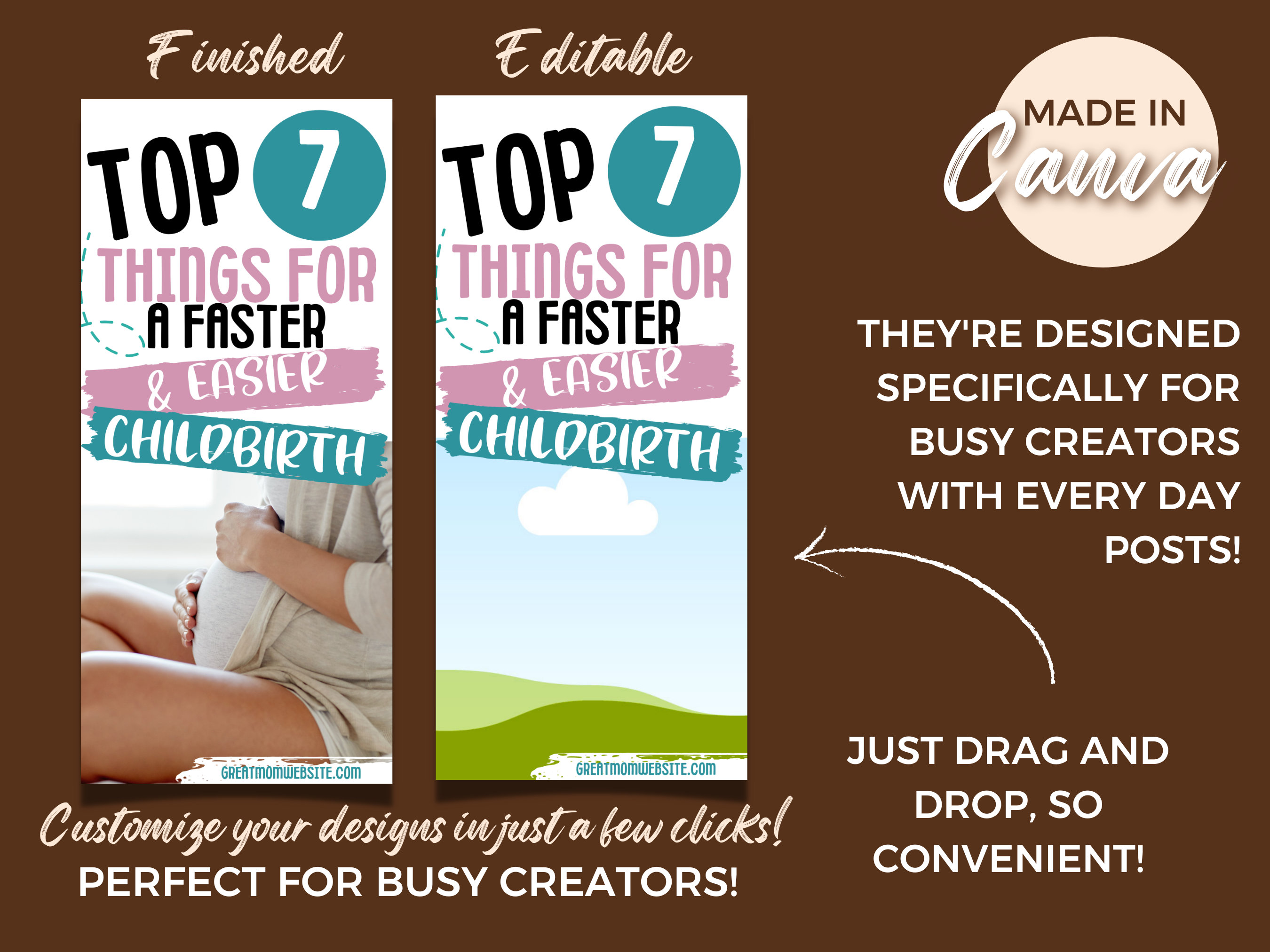 Mom Pinterest, Canva Pinterest Templates, Pinterest Pins, Mom Template ...