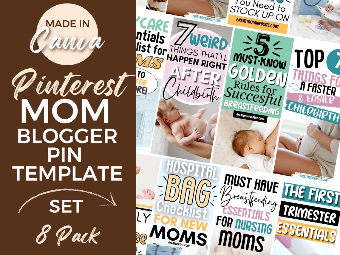 Mom Pinterest, Canva Pinterest Templates, Pinterest Pins, Mom Template ...