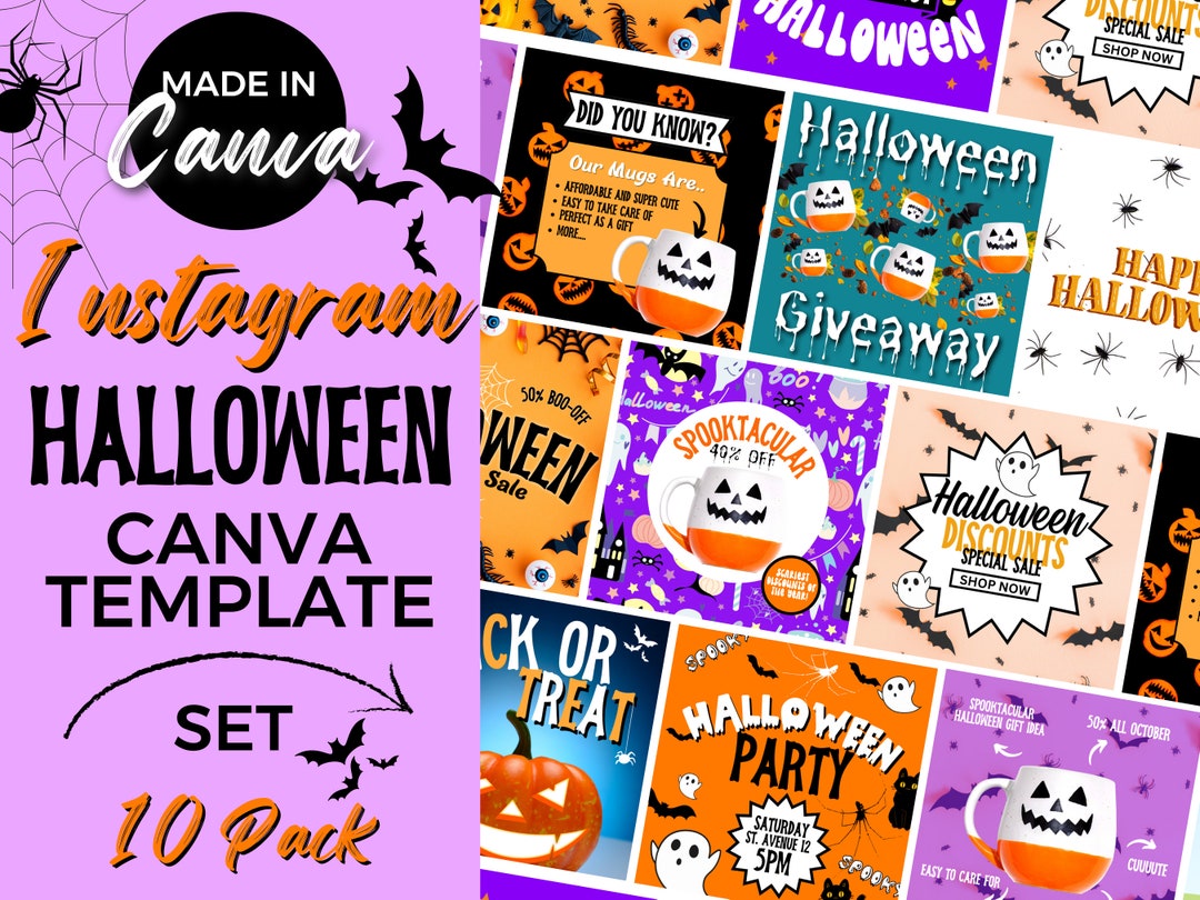 Halloween Instagram Post Templates: Spooky Social Media (canva) - Etsy