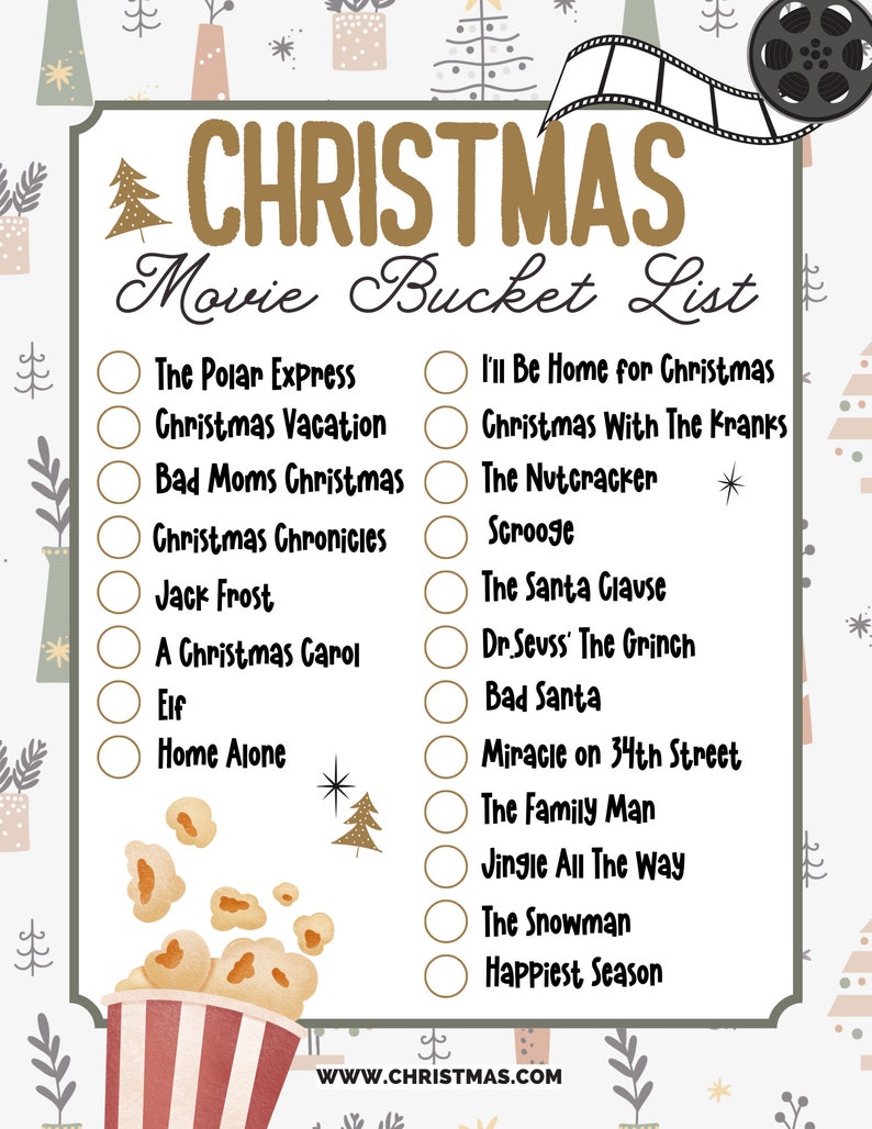 Christmas Movie List, Winter Bucket List, Christmas Movies Bucket List ...