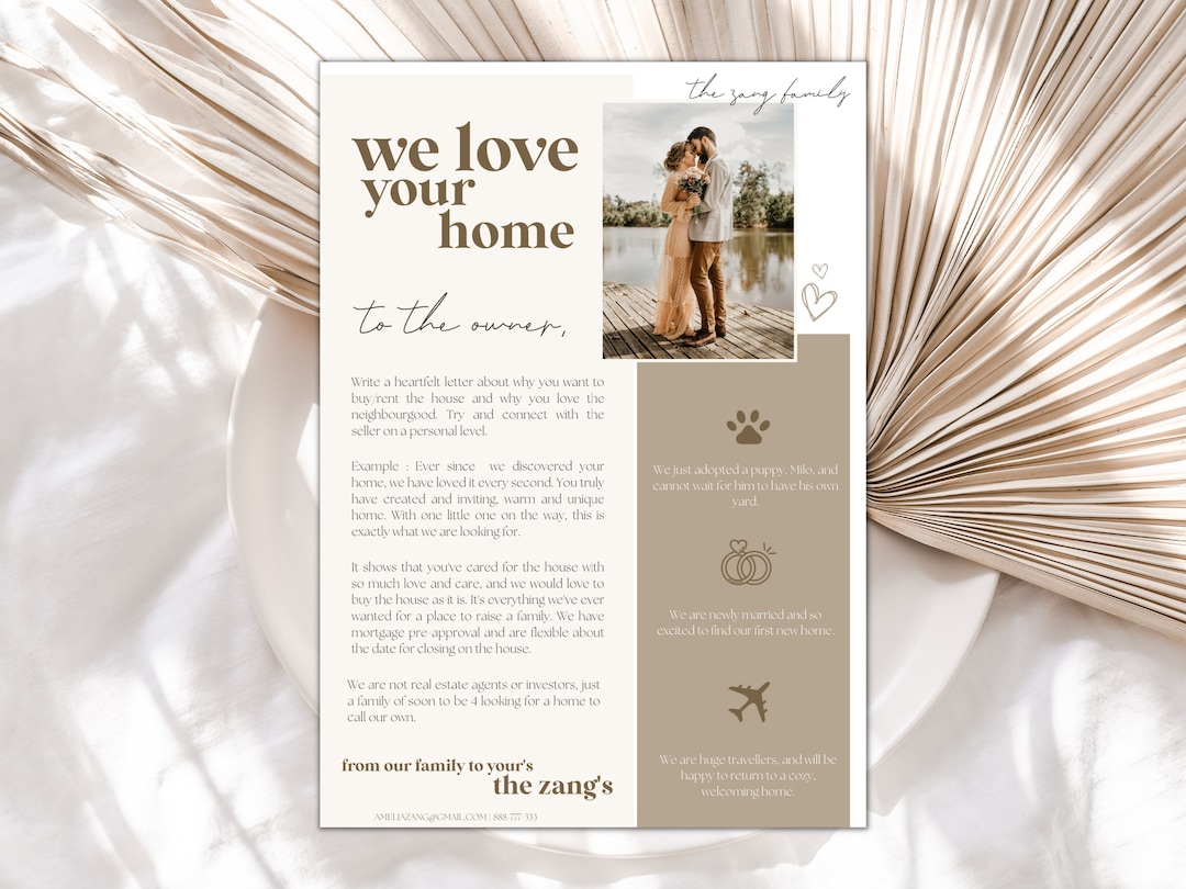 Home Buyer Letter Template, We Love Your Home, Letter to Seller, Letter ...