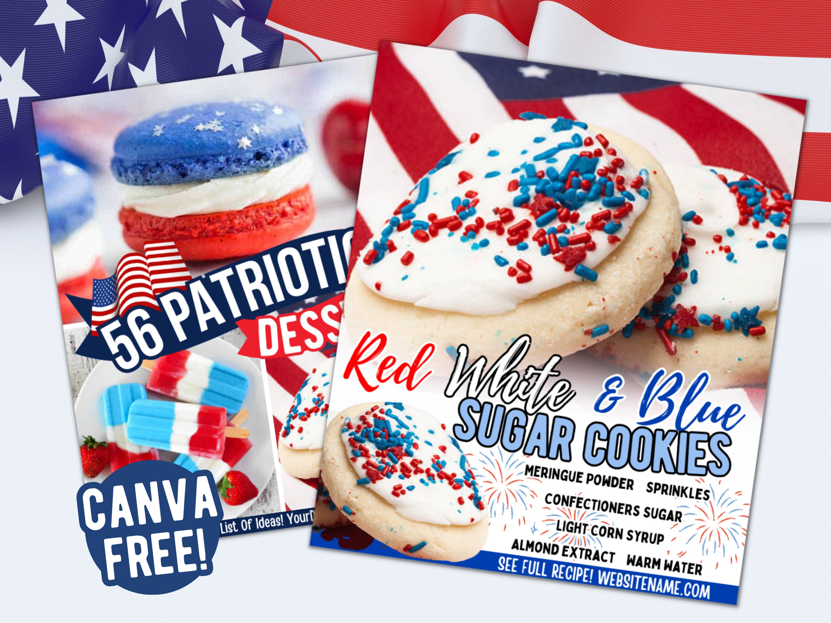 8 Facebook Templates, 4th of July Facebook Templates, Patriotic ...