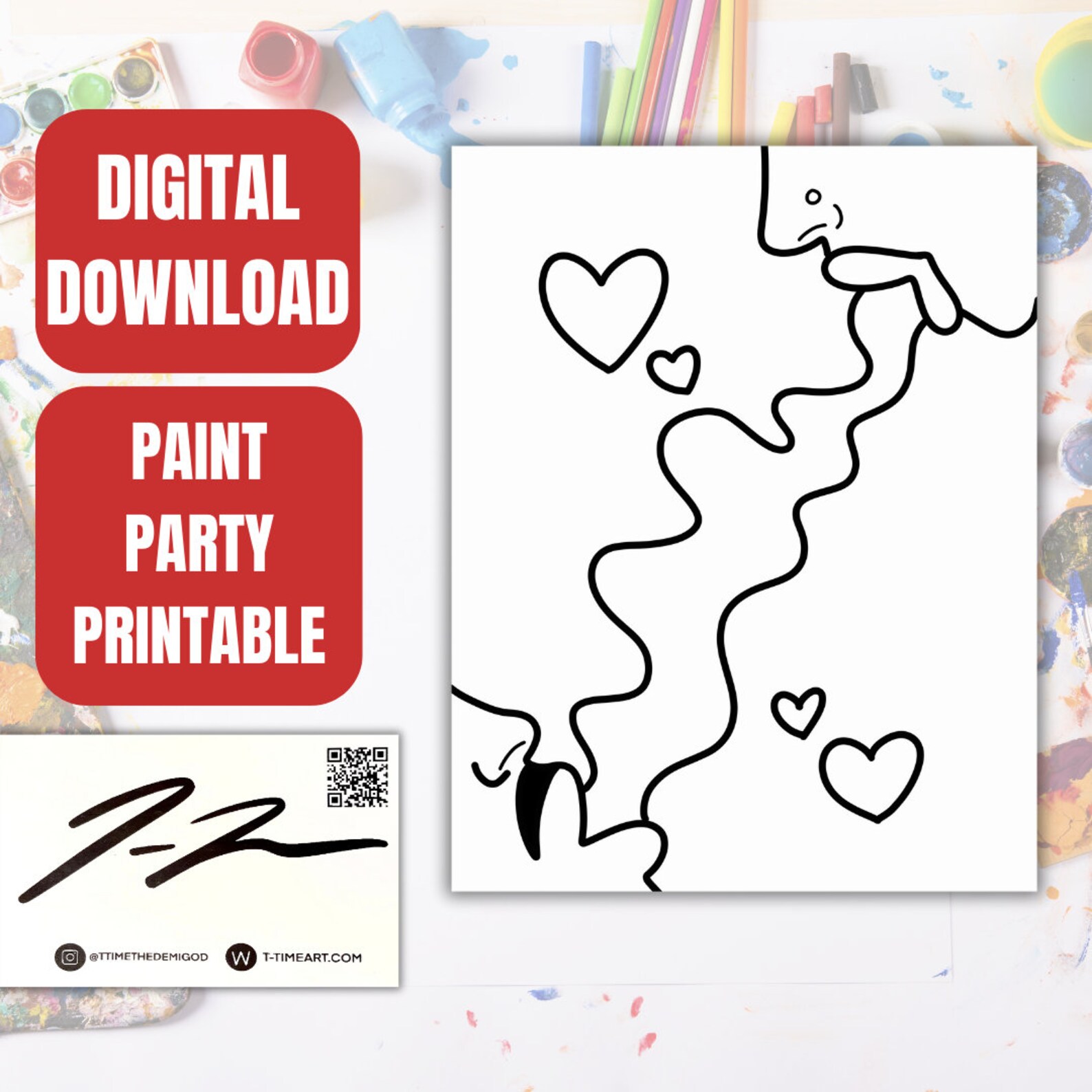 Love Smoke Stencil | Downloadable | Paint Party Printable | Paint and ...