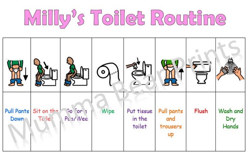 Visual Routine Toilet Routine Chart SEN/ASD Learning Routine - Etsy UK