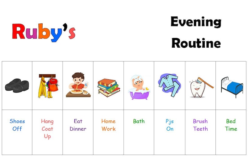 Visual Routine Chart Morning/afternoon/evening SEN/ASD - Etsy Canada