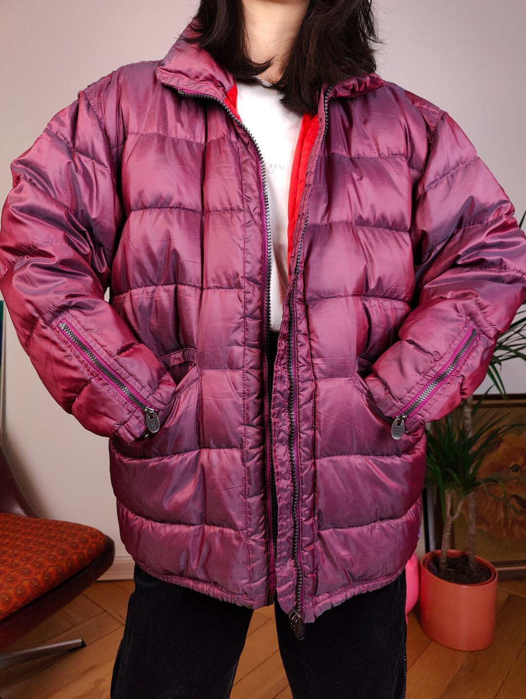 Vintage Belfe Goose Down Purple Puffer Jacket Coat Winter Sport M - Etsy