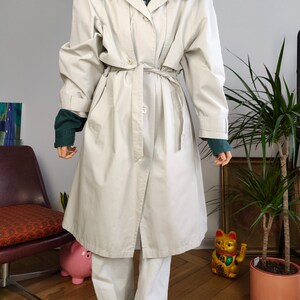 Vintage White Trench Coat Midi Long Spring Summer Women S-M - Etsy