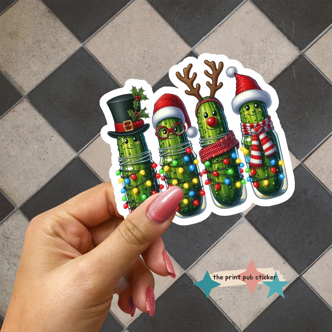 Christmas Pickles Sticker | Vinyl Sticker | Holographic | Shiny ...