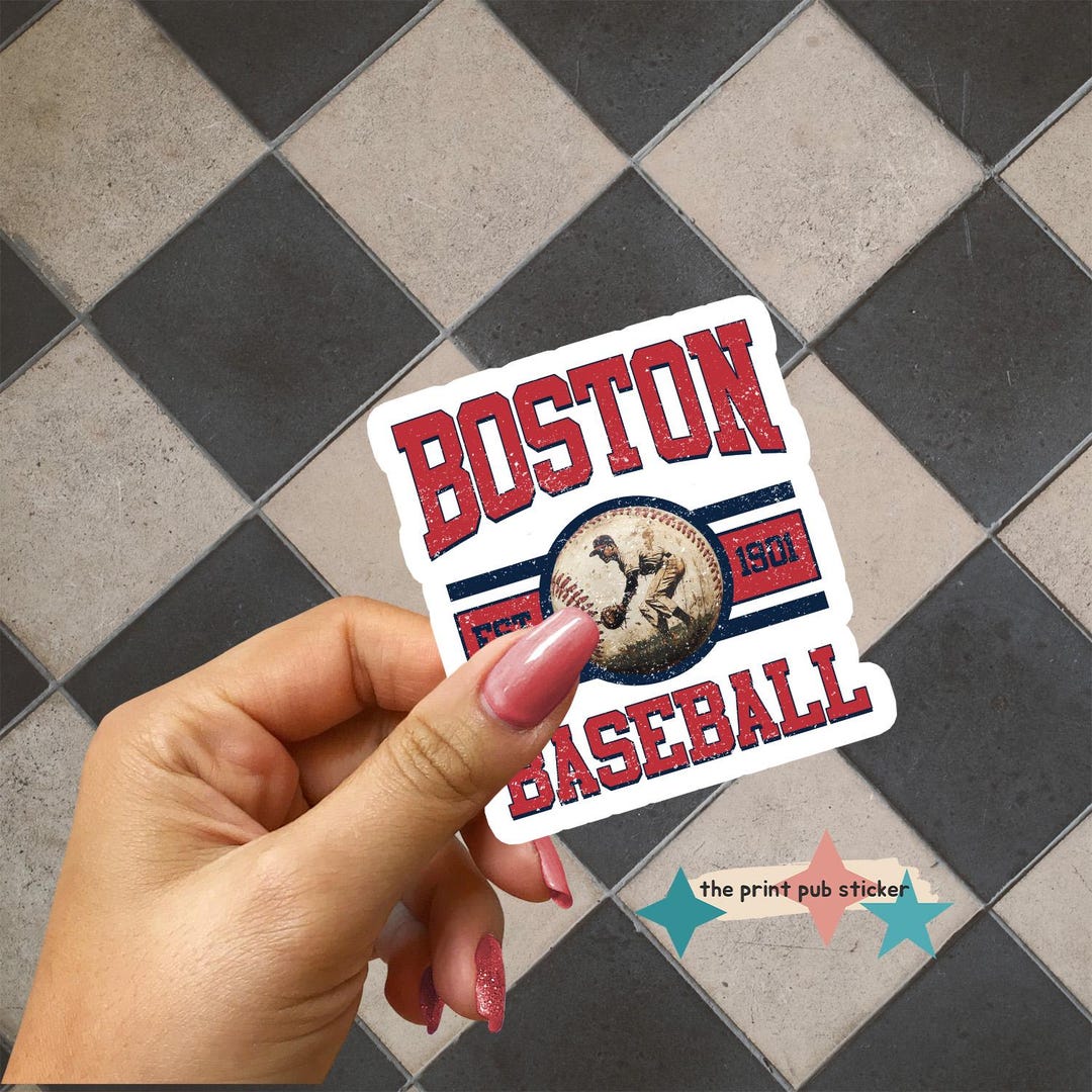 Distressed Boston Baseball Sticker | Vinyl Sticker | Holographic ...