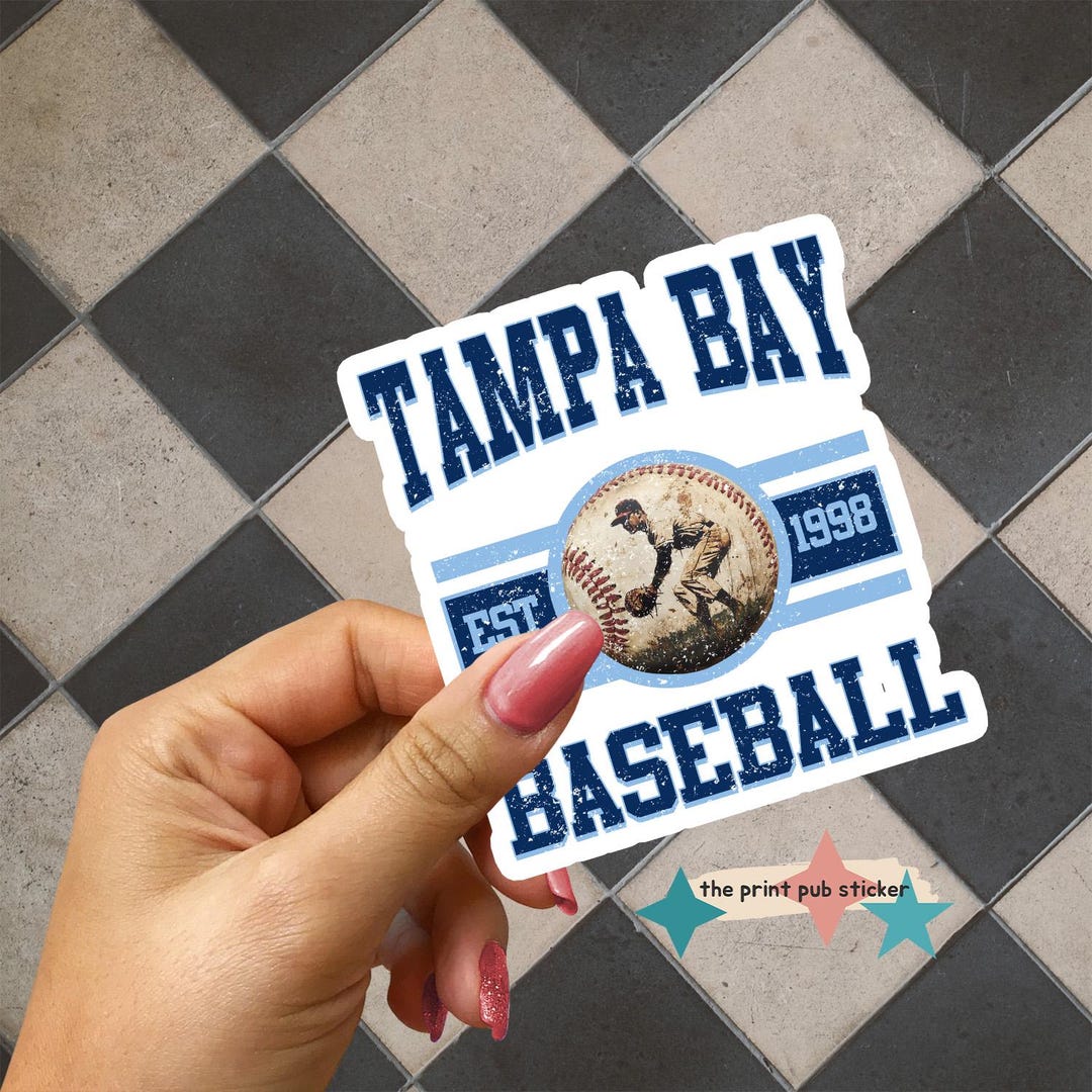 Distressed Tampa Bay Baseball Sticker | Vinyl Sticker | Holographic ...