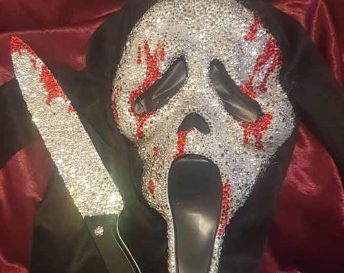 Ghostface Bling Crystal Rhinestone Scream Mask Pink - Etsy