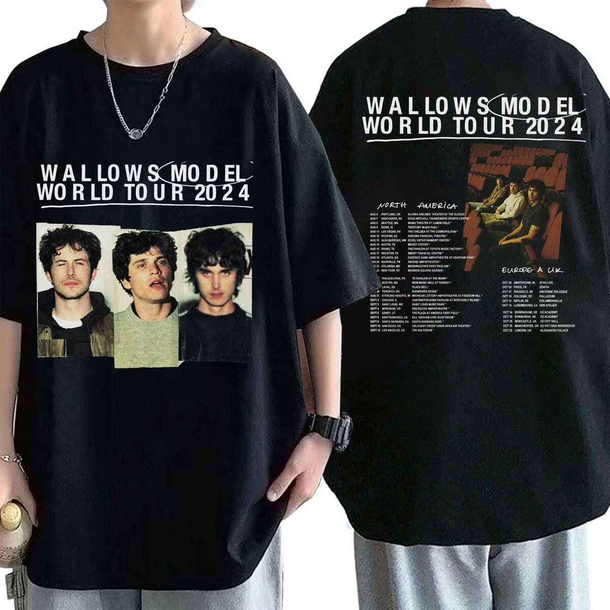 Wallows Model 2024 World Tour Double Sided Shirt, Wallows 2024 Concert ...