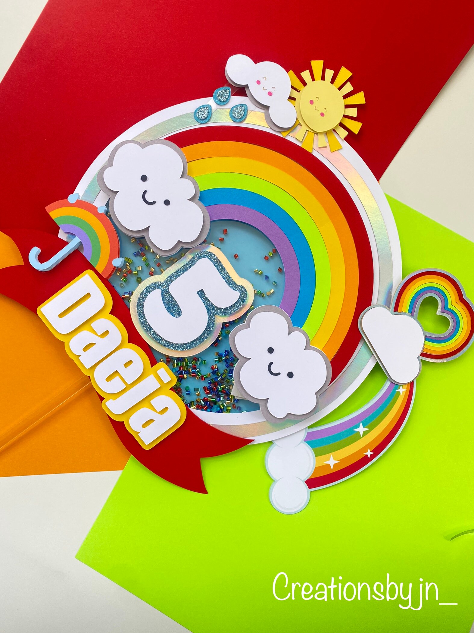 Rainbow Cake Topper Shaker | Arcoiris - Etsy