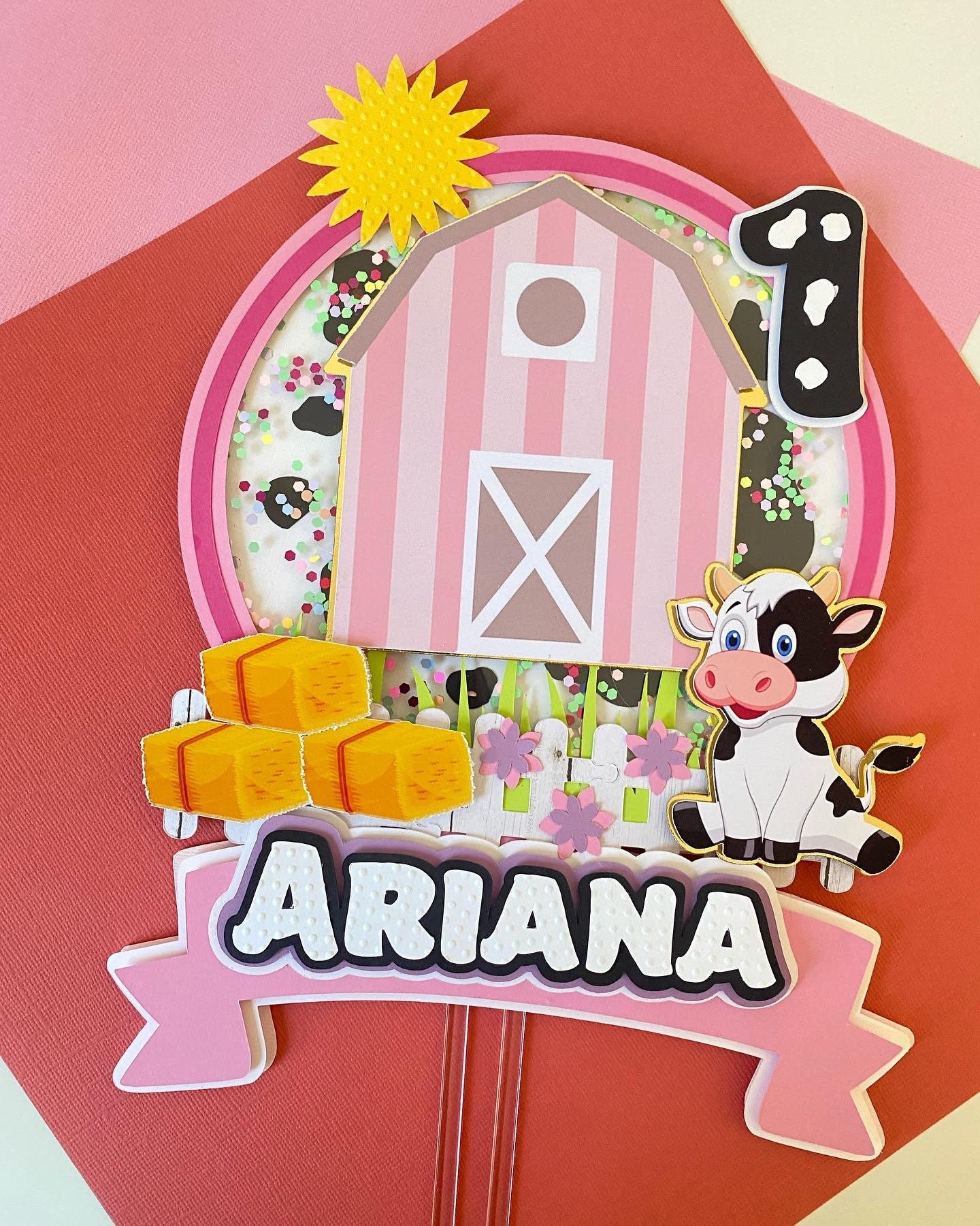 Vaca Lola cake topper shaker - Etsy México