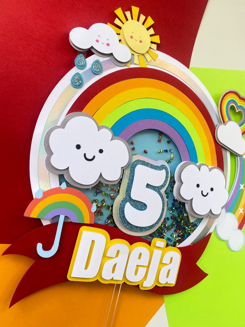 Rainbow Cake Topper Shaker | Arcoiris - Etsy