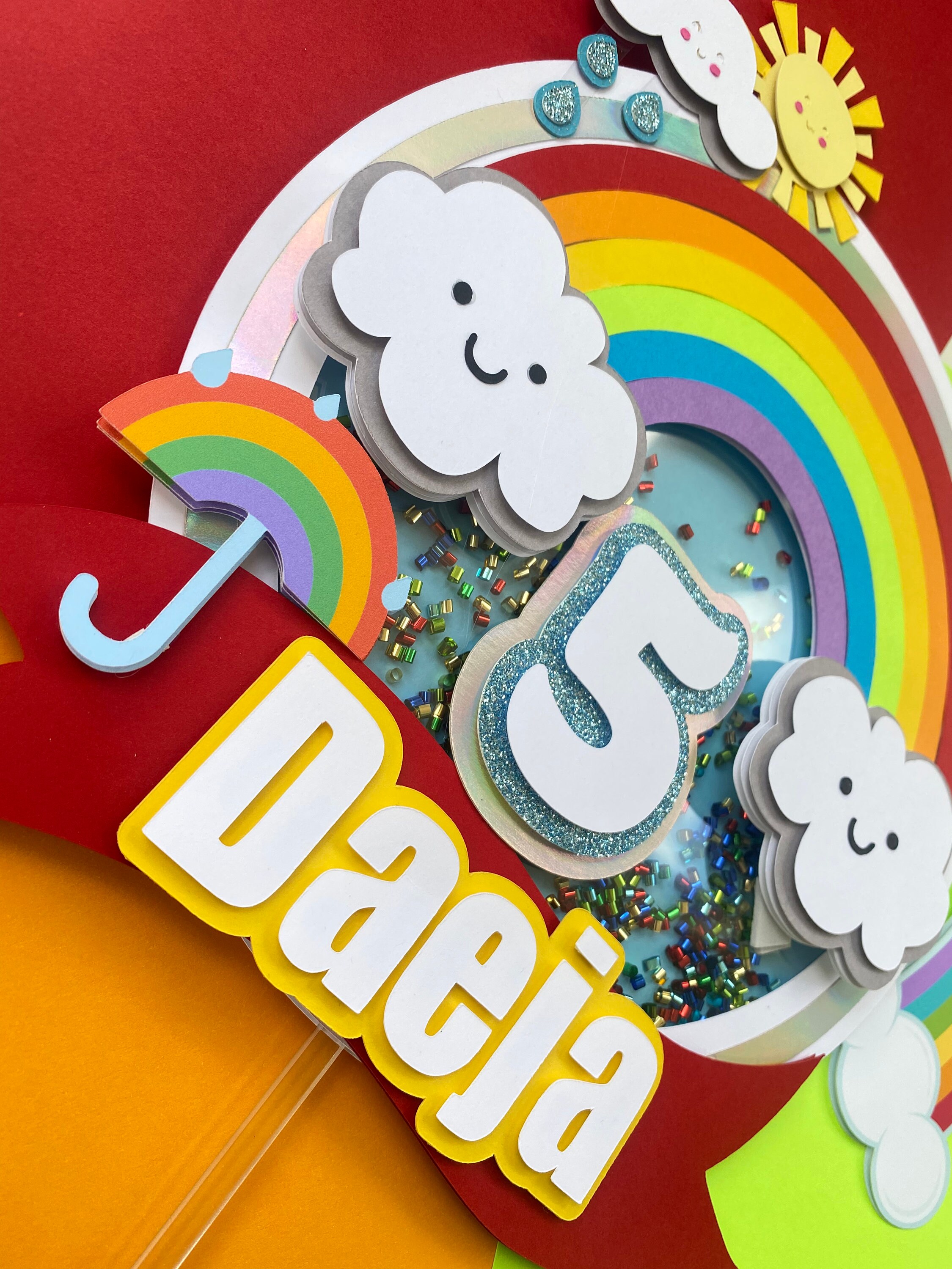 Rainbow Cake Topper Shaker | Arcoiris - Etsy