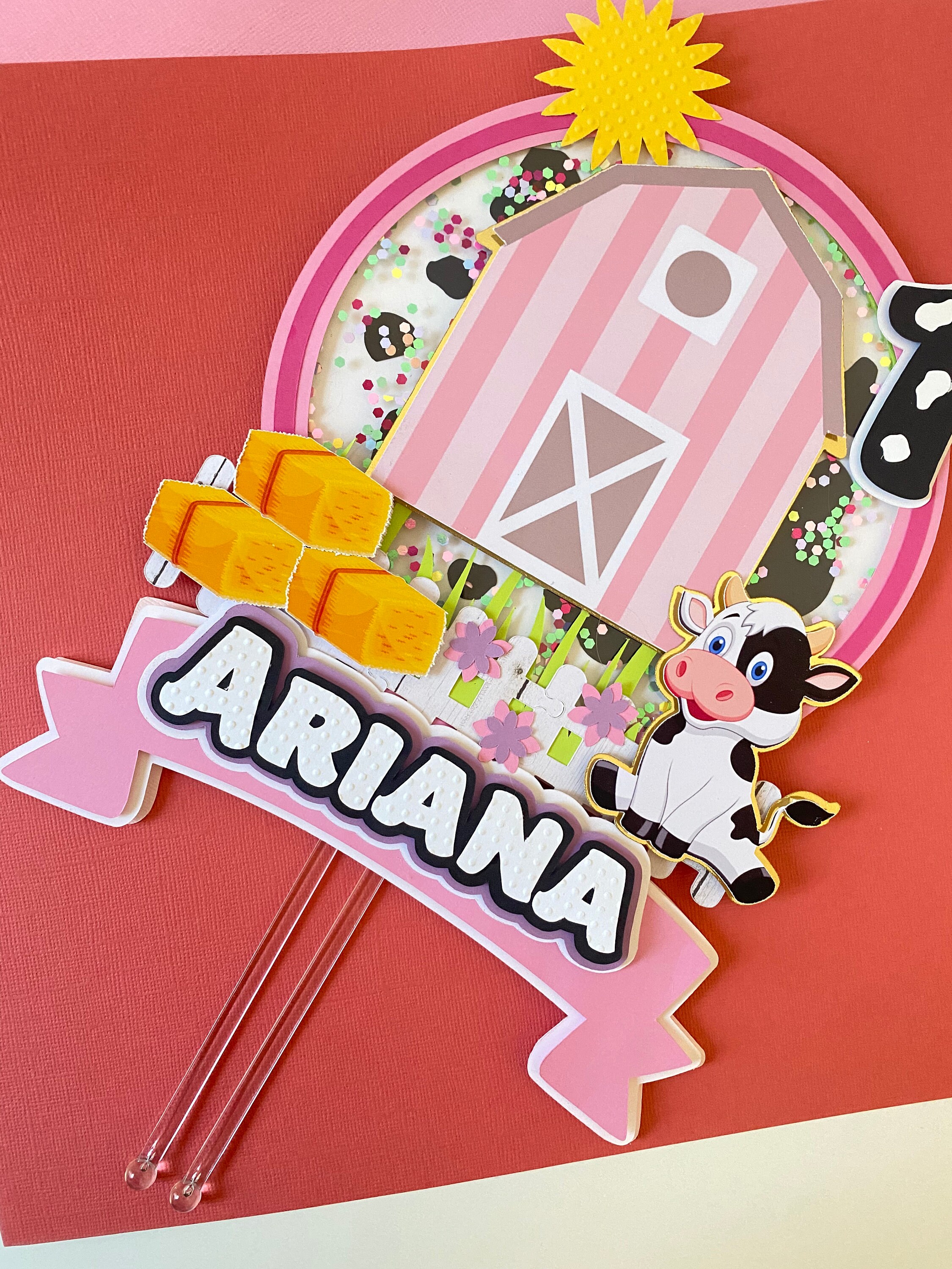 Vaca Lola cake topper shaker - Etsy México