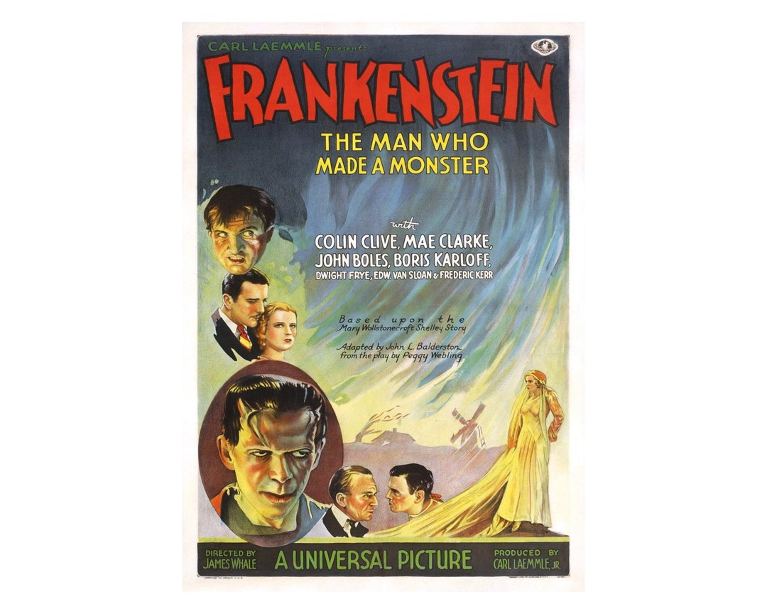 Film/movie Poster - Frankenstein - Boris Karloff - 1931 - Vintage ...