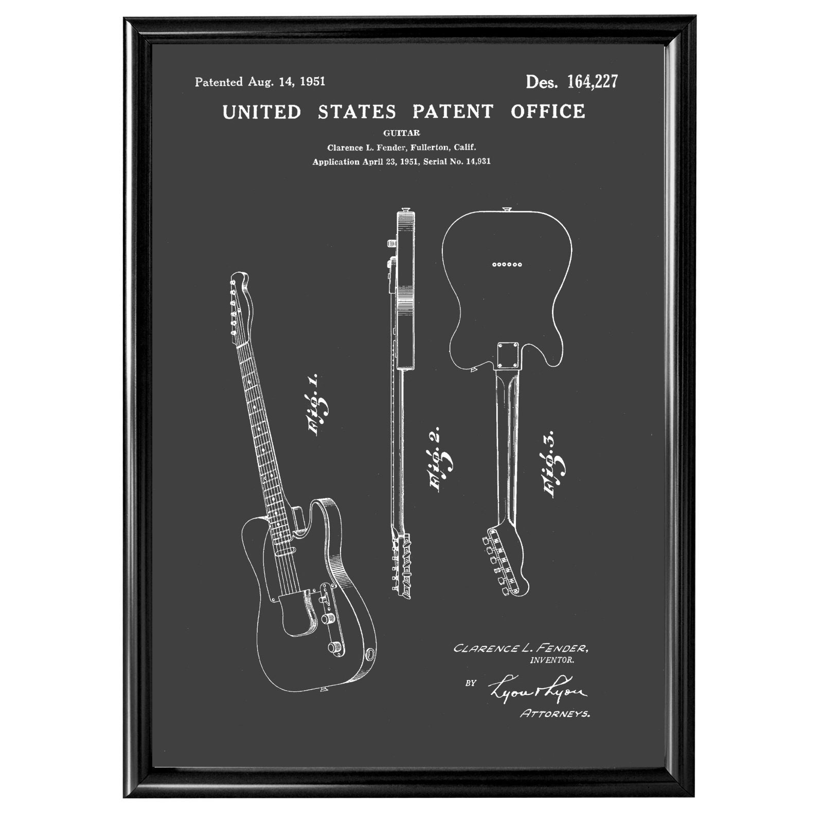 Patent Print - Fender / Guitar / Telecaster - Vintage Poster Wall Art ...