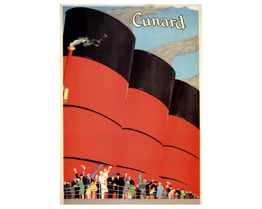 Travel / Shipping Poster - Cunard Line - 1925 - Art Deco Reprint A4 ...