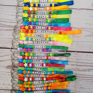 Beaded Name Keyring Personalised Keyring Letter Beads Teacher Gift ...