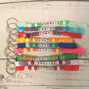 Beaded Name Keyring Personalised Keyring Letter Beads Teacher Gift ...