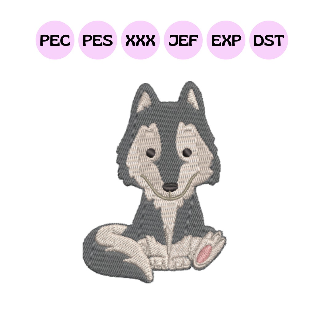 Wolf Embroidery Design Cute Wolf Digital Download Embroidery Design in ...