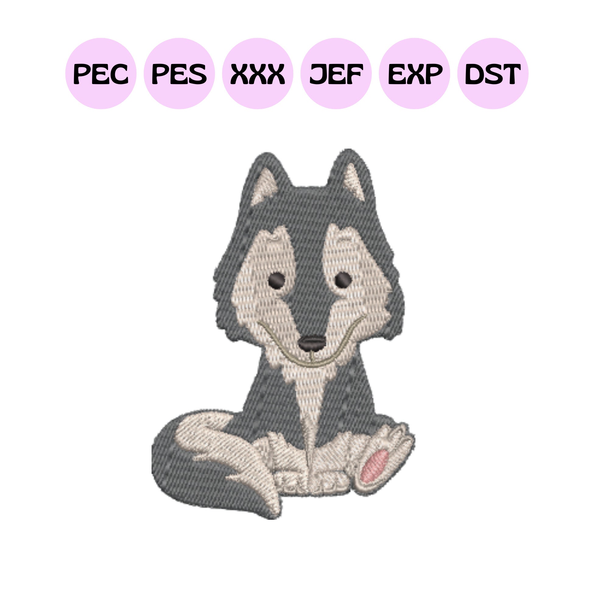 Wolf Embroidery Design Cute Wolf Digital Download Embroidery Design in ...