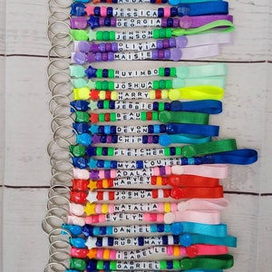 Beaded Name Keyring Personalised Keyring Letter Beads Teacher Gift ...