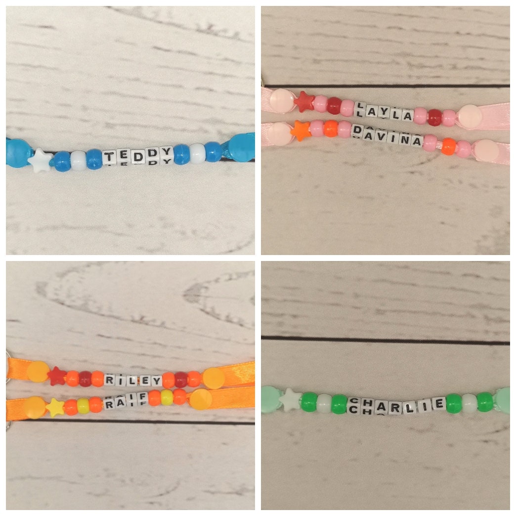 Beaded Name Keyring Personalised Keyring Letter Beads - Etsy UK