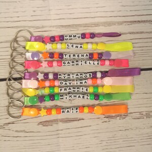 Beaded Name Keyring Personalised Keyring Letter Beads Teacher Gift ...