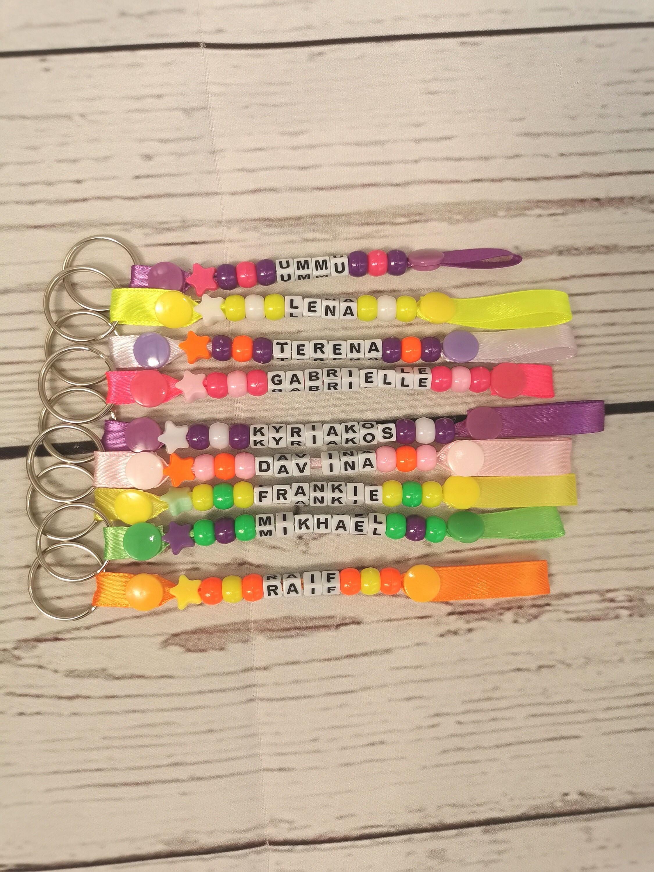 Beaded Name Keyring Personalised Keyring Letter Beads - Etsy UK