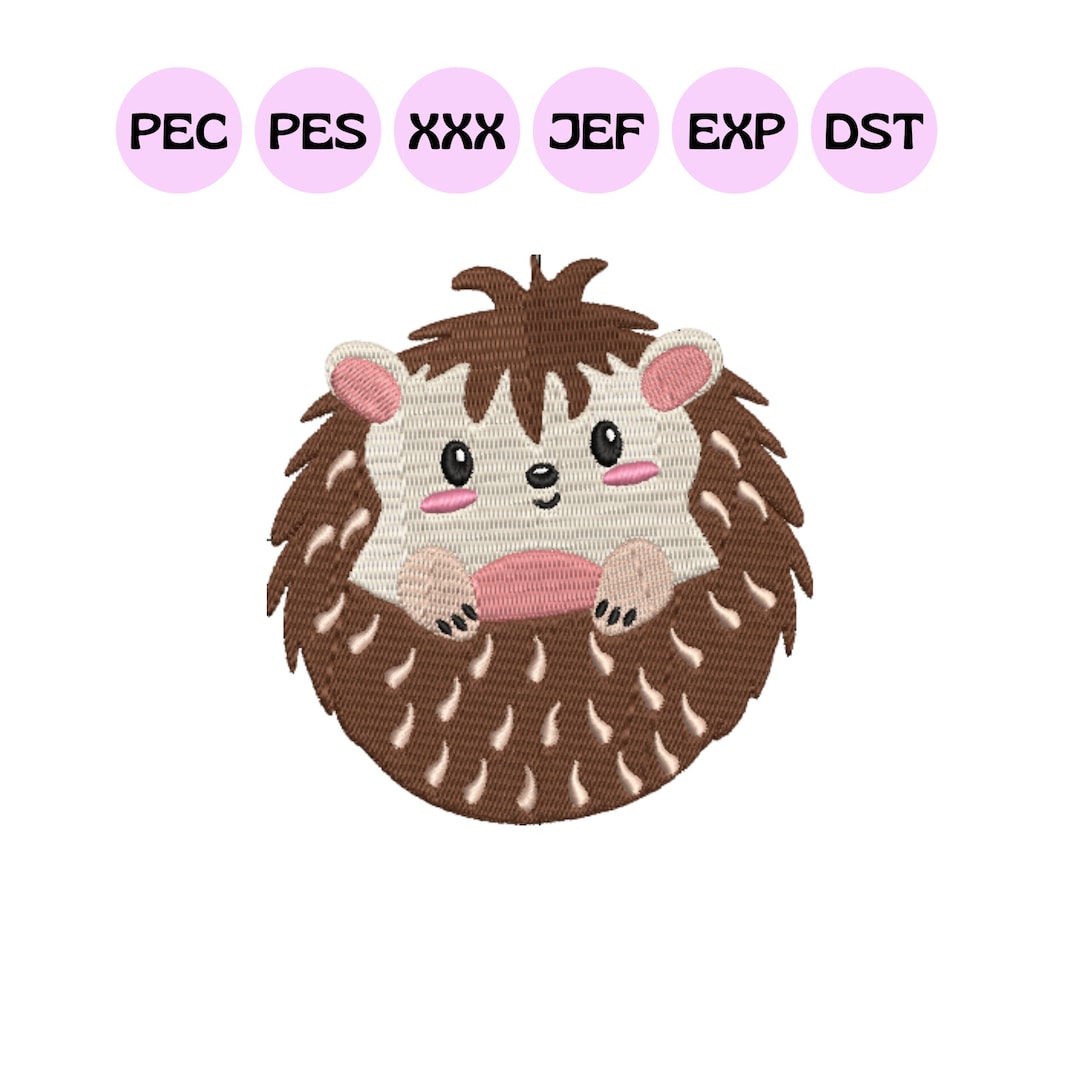 Hedgehog Embroidery Design Cute Hedgehog Digital Download Embroidery ...
