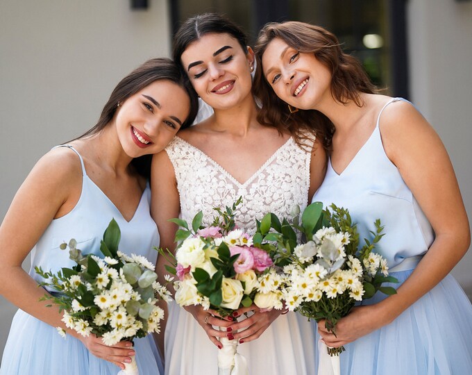 Powder Blue Dress All in Limited Color: Dusty Blue Waterfall Tulle ...