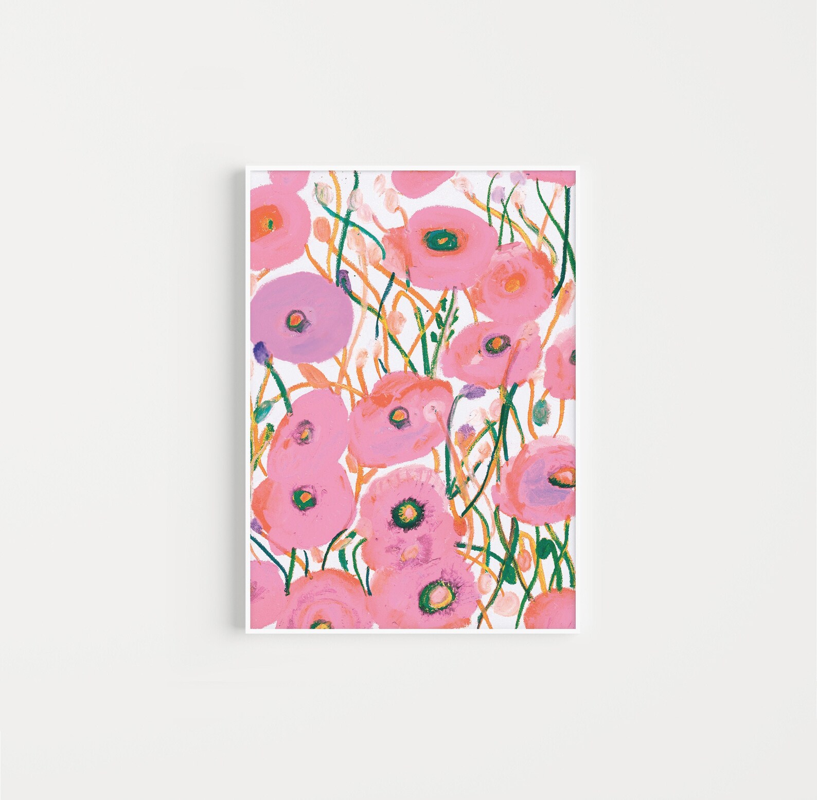 Pink Flower Printable floral Printable Art floral art print | Etsy