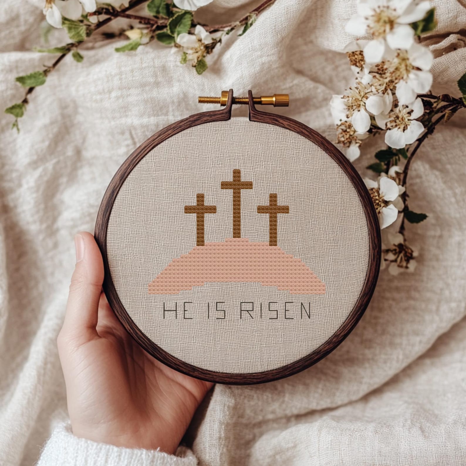 Easter Story Cross Stitch Pattern, Simple Cross Stitch, Christian Cross ...