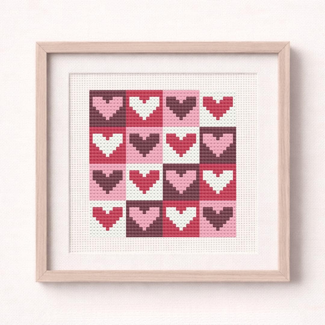 Heart Sampler Cross Stitch Pattern | Simple 4x4 Heart Design| Easy PDF ...