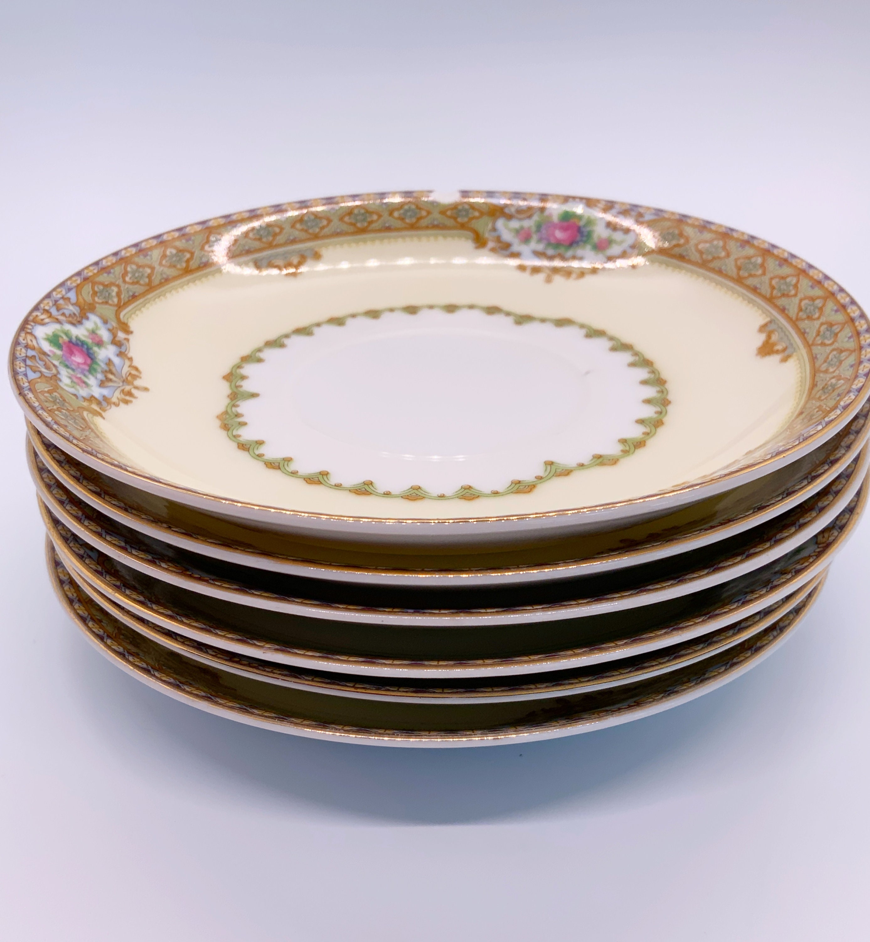 MEITO China Annette Set of 6 Footed Cup & Saucer Set Made in | Etsy