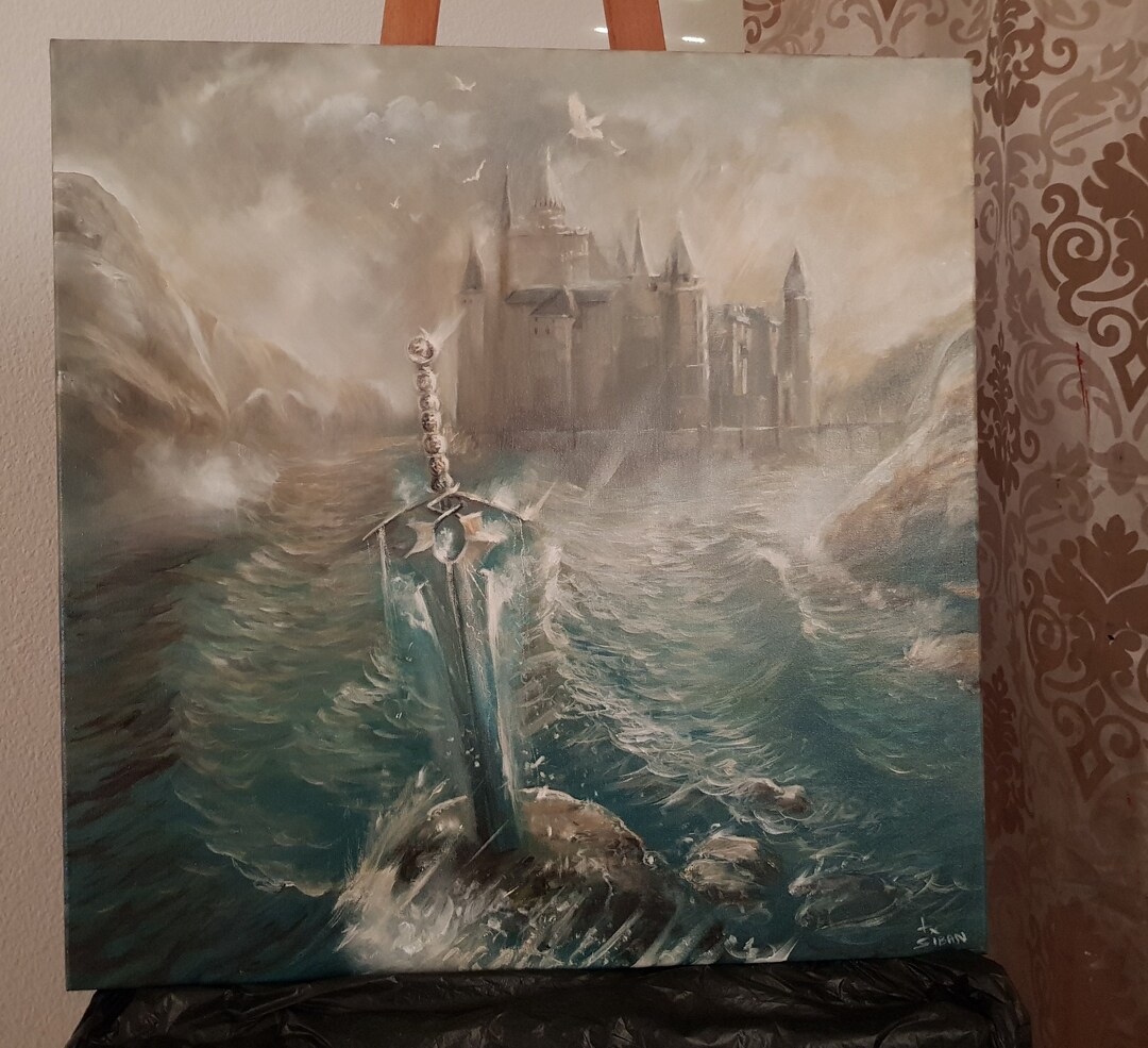 Acrylic and Oil Painting the Guardian Sword - Etsy