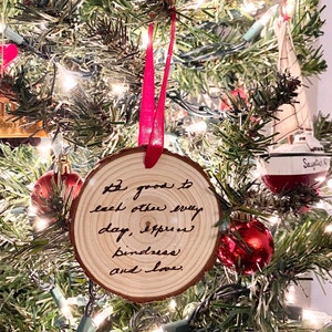 Custom Christmas Ornament, Handwritten Christmas Ornament, Handwriting ...