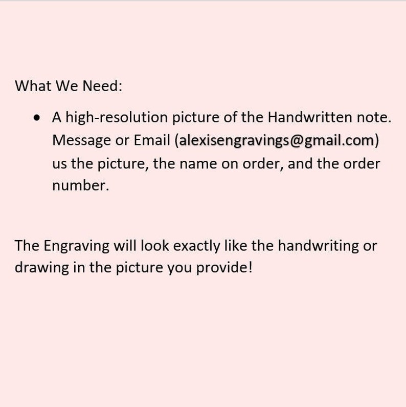 Custom Handwriting, Handwriting Gift, Custom Engraved Note, Handwriting ...